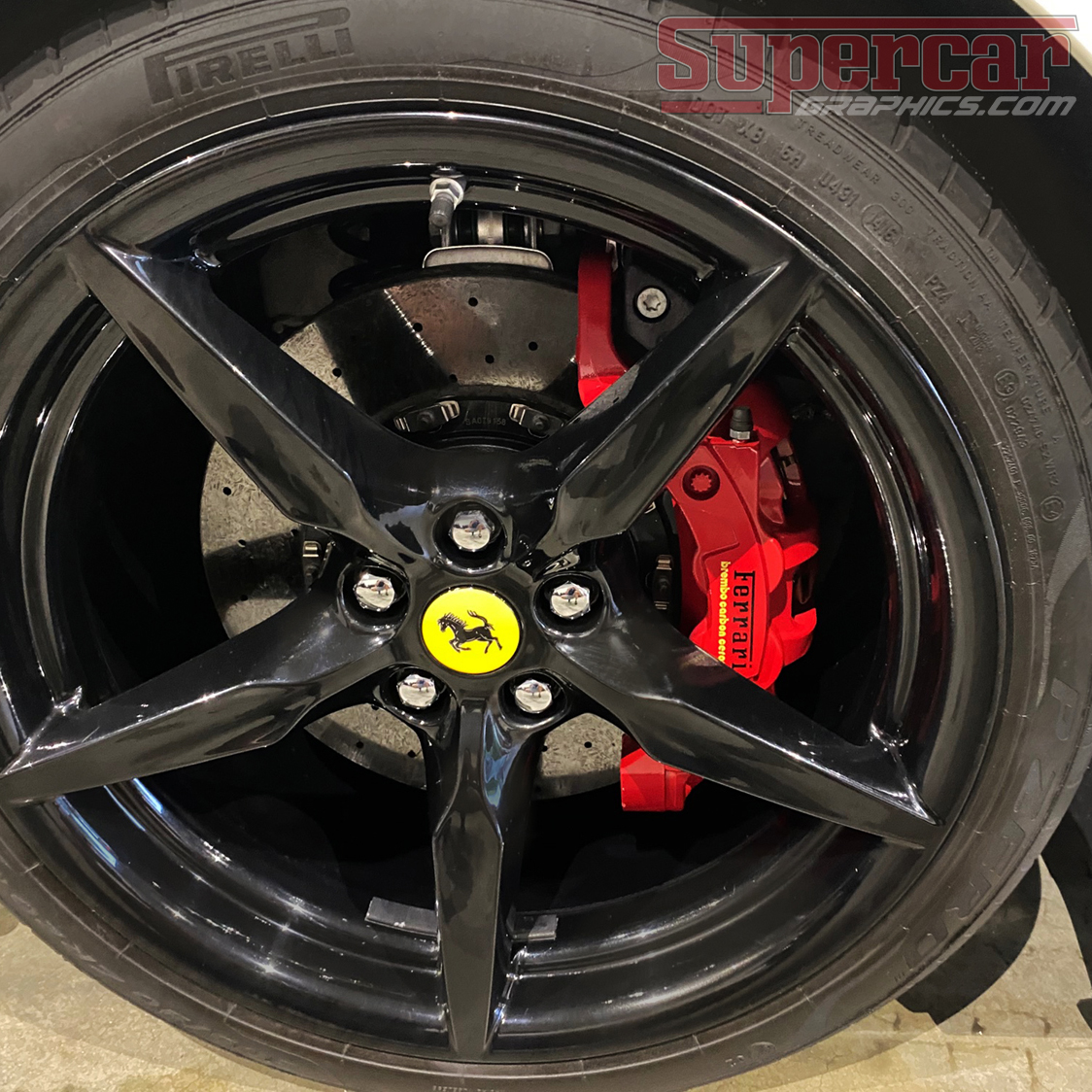 Ferrari Brembo Carbon Ceramic Brake Caliper Decals - Custom Colors!